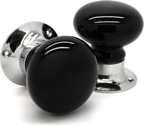 Pushka Home Black Ceramic Internal Spring Loaded Mortice Door Knobs