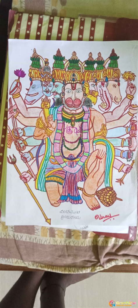Painting Of Crayon Sketch Of Lord Panchmukhi Grannino