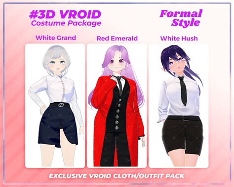 Vroid Clothing Pack 3d Clothes Vroid Cool Clothes Cosplay Costume Costume Classic Formal