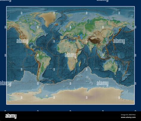 Antarctica Tectonic Plate On The Physical Elevation Map In The Gall Stereographic Projection