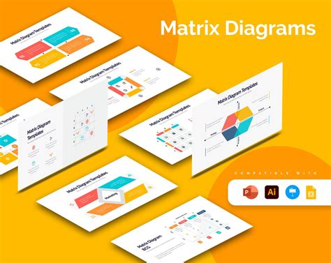 Matrix Diagram Templates Diagrams For Powerpoint Illustrator Keynote Google Slides Etsy
