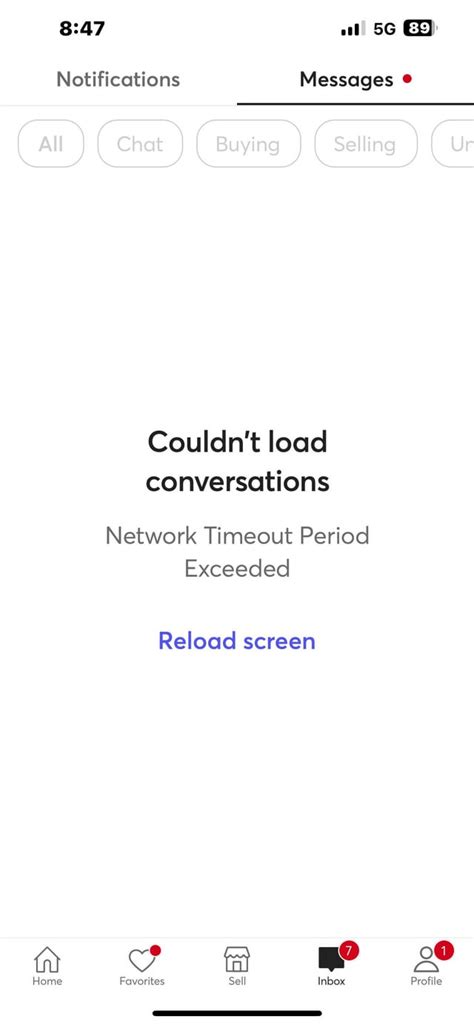 Network Timeout Period Exceeded R Mercari