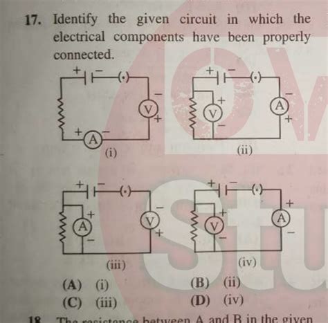 Identify The Given Circuit In Which The Electrical Components Have Been P