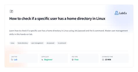 How To Check If A Specific User Has A Home Directory In Linux Labex