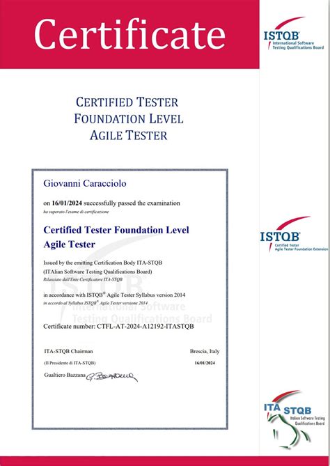 Giovanni Caracciolo On Linkedin Istqb Foundation Level Agile Tester Certified 14 Comments