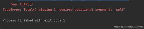 Typeerror Total Missing 1 Required Positional Argument ‘self‘