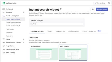 instant search widget documentation woocommerce