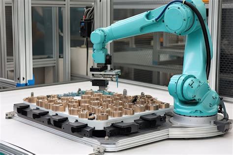 Premium Ai Image Robot Assembling Complex Product With Meticulous Care