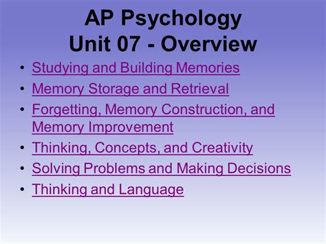 Ap Psychology Unit 07 Overview Ppt Download