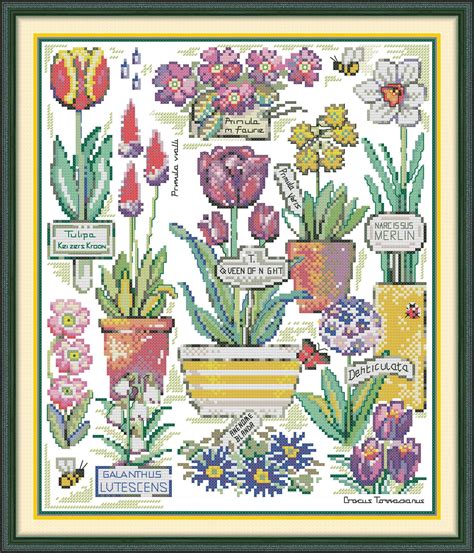 Flowers On The Botanical Gardens Joy Sunday Cross Stitch Kits
