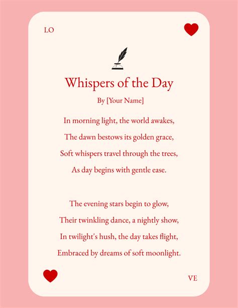 Poem Templates For Adults