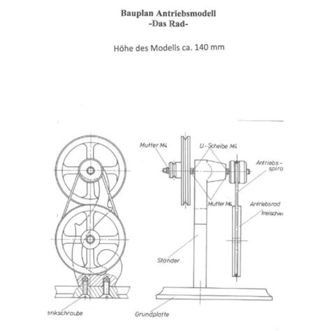 Bauplan Antriebsmodell Rad Motormodell Modellbauplan Eur 1495