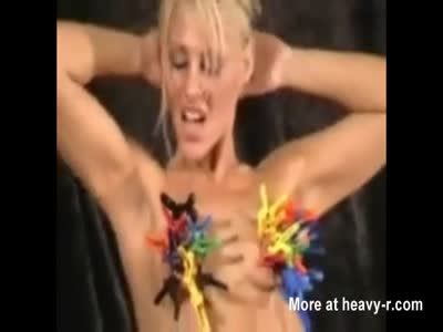 Pussy Tormented With Heavy Weights