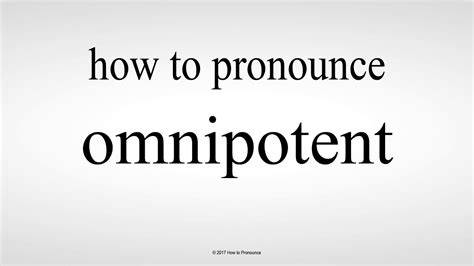 How To Pronounce Omnipotent Youtube