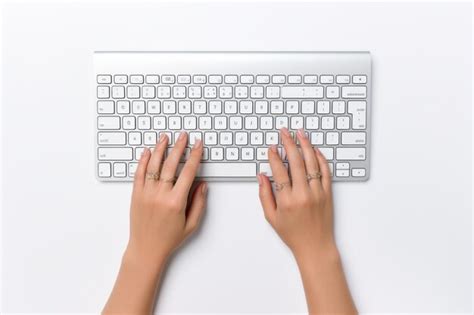 Premium AI Image Empowering Women In Technology Top View Of Female Hands On The Keyboard