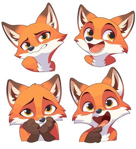 Котёнок из мультфильма с различными выражениями лица Премиум Ai сгенерированный вектор