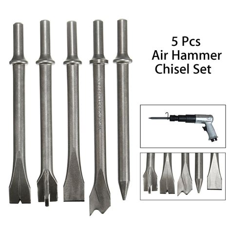 5pcs 7 Extra Long Air Hammer Punch Chipping Chisel Bit Set Tool 401 Shank 912327704106 Ebay