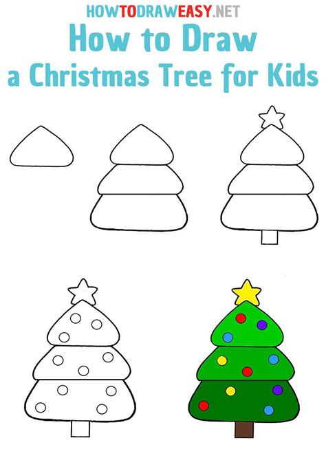 Draw A Christmas Tree Step By Step Easy At Molly Schroeder Blog