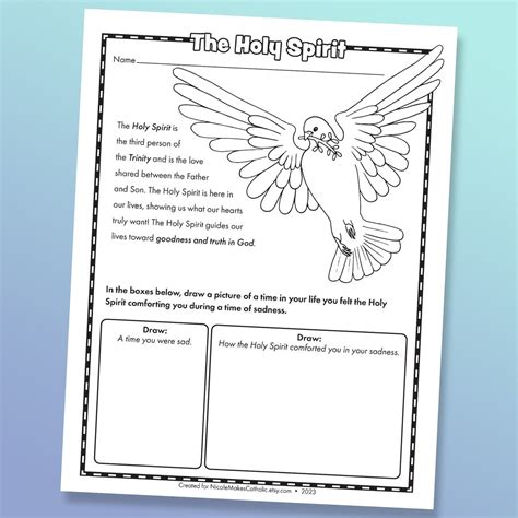 Printable Holy Spirit Worksheet Digital Download Etsy