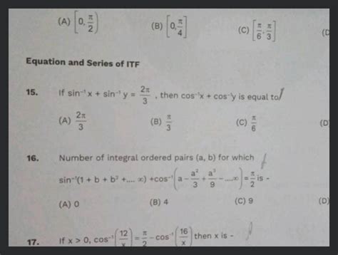 Solved If Sin−1xsin−1y32π Then Cos−1xcos−1y Trigonometry For Jee