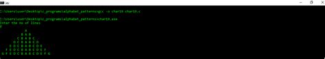 c program for character alphabet pattern 19 codedost