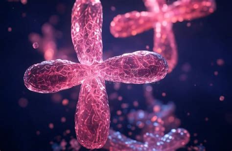 X Chromosome Concept With Molecular Energy And Chromatin Detail Stock Illustration