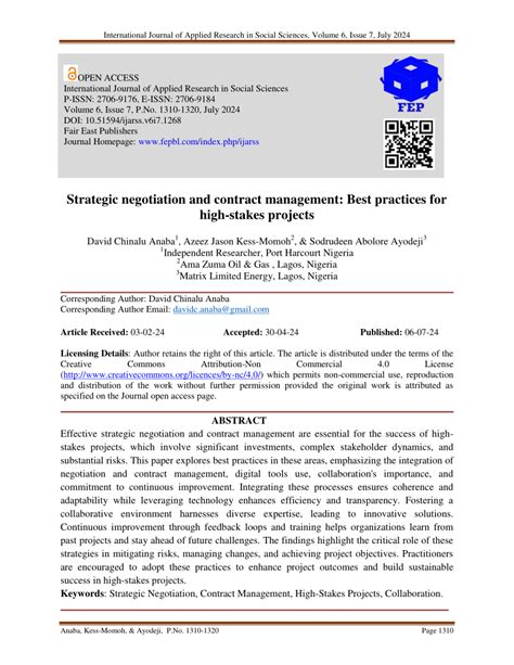 Pdf Strategic Negotiation And Contract Management Best Practices For