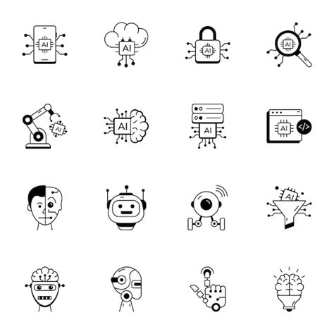 Premium Vector Artificial Intelligence Linear Ico