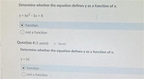 solved determine whether the equation defines y as a