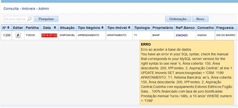Erro de sintax na query mysql no grid quando campo contém uma plica Bugs Scriptcase Low code