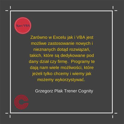 Szkolenia Vba W Excelu Cognity Pl