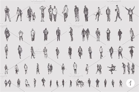 Big Collection Of Sketches Of People An Education Illustration By