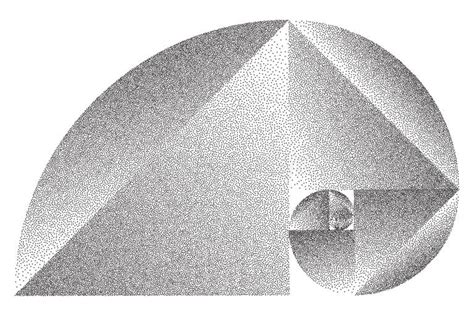 Stippled Fibonacci Spiral Vector Op Art Stock Vector Illustration