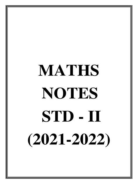 Std 2 Maths Notes 2021 2022 Pdf Rectangle Shape