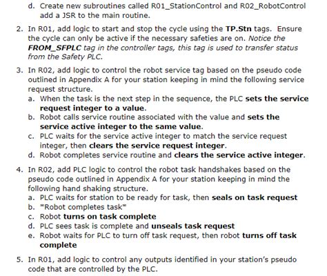 Solved D Create New Subroutines Called R01stationcontrol