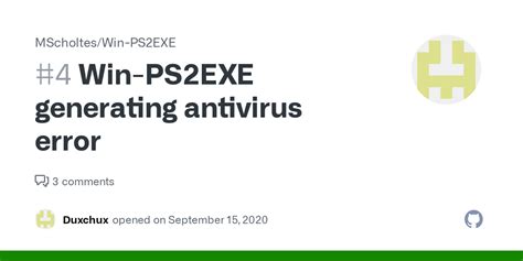 win ps2exe generating antivirus error · issue 4 · mscholtes win ps2exe