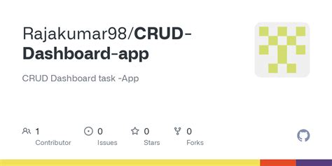 Github Rajakumar98crud Dashboard App Crud Dashboard Task App