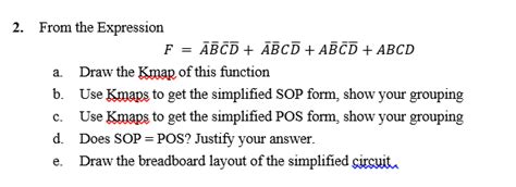 solved 2 from the expression f abcd abcd abcd abcd