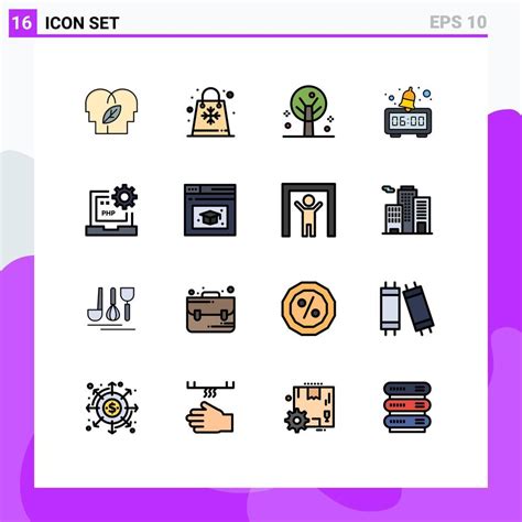 Stock Vector Icon Pack Of 16 Line Signs And Symbols For Develop Code