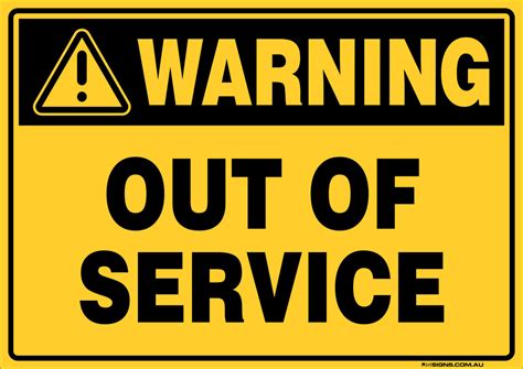 Warning Out Of Service Js Signs