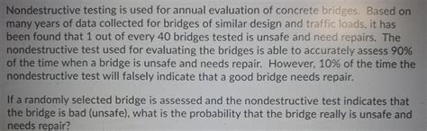 Solved Nondestructive Testing Is Used For Annual Evaluation Chegg
