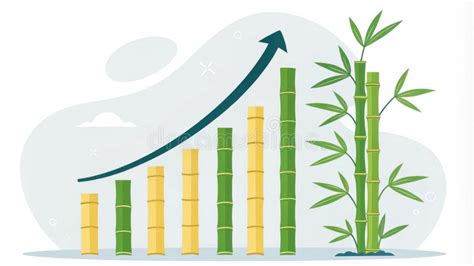 Bamboo Growth A Bamboo Plant Representing Fast Growth With An Arrow