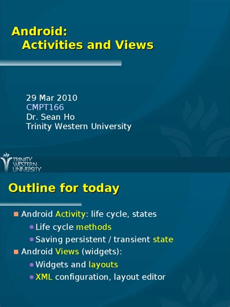 Android Activity Lifecycle And Views Pdf Business