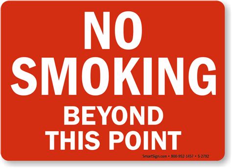 No Smoking Beyond This Point Sign