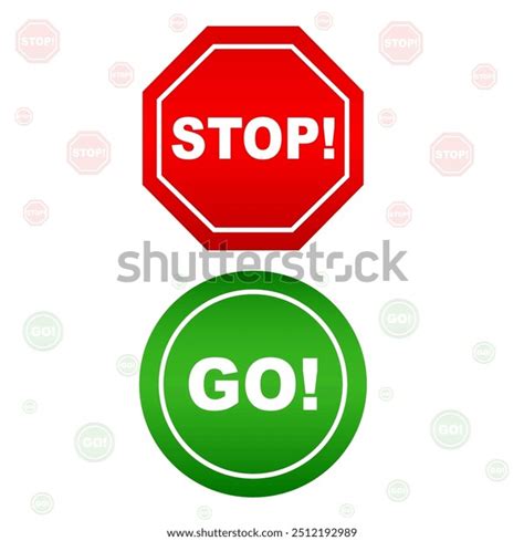 Stop Go Sign Red Green Sign Stock Vector Royalty Free