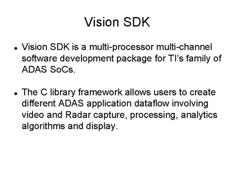 Texas Instruments TDA X And Vision SDK