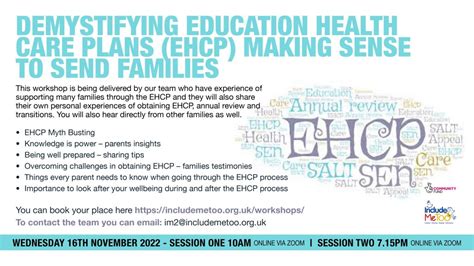 Include Me TOO Demystifying Education Health Care Plans EHCP Making Sense To SEND Families