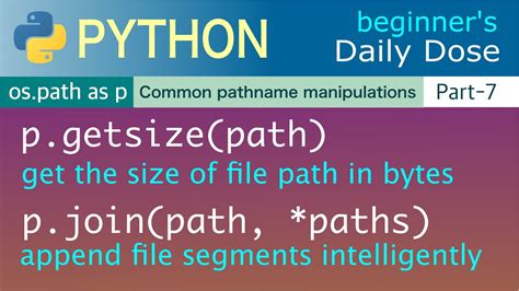 PYTHON Common Pathname Manipulations Getsize Path Join Path Paths YouTube