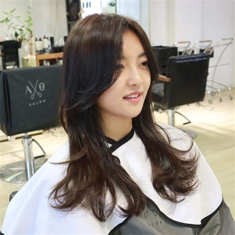 여자 시스루뱅 앞머리 없애고 옆머리 만들기 자르기 뿌리볼륨펌 네이버 블로그