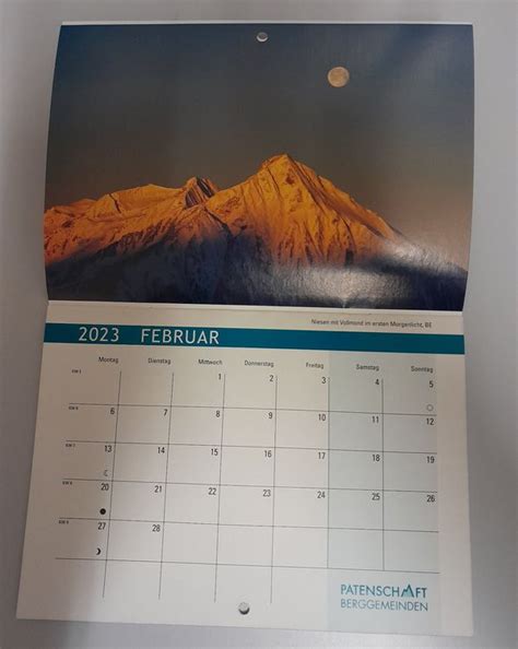 Kalender 2023 Calendario Calendrier Berge Natur Montagne Neu Gemäss